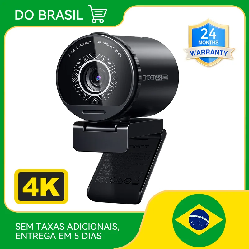 EMEET 4k professional webcams, Câmera da Web EMEET S800 com duplo cancelamento de ruído, sensor ...