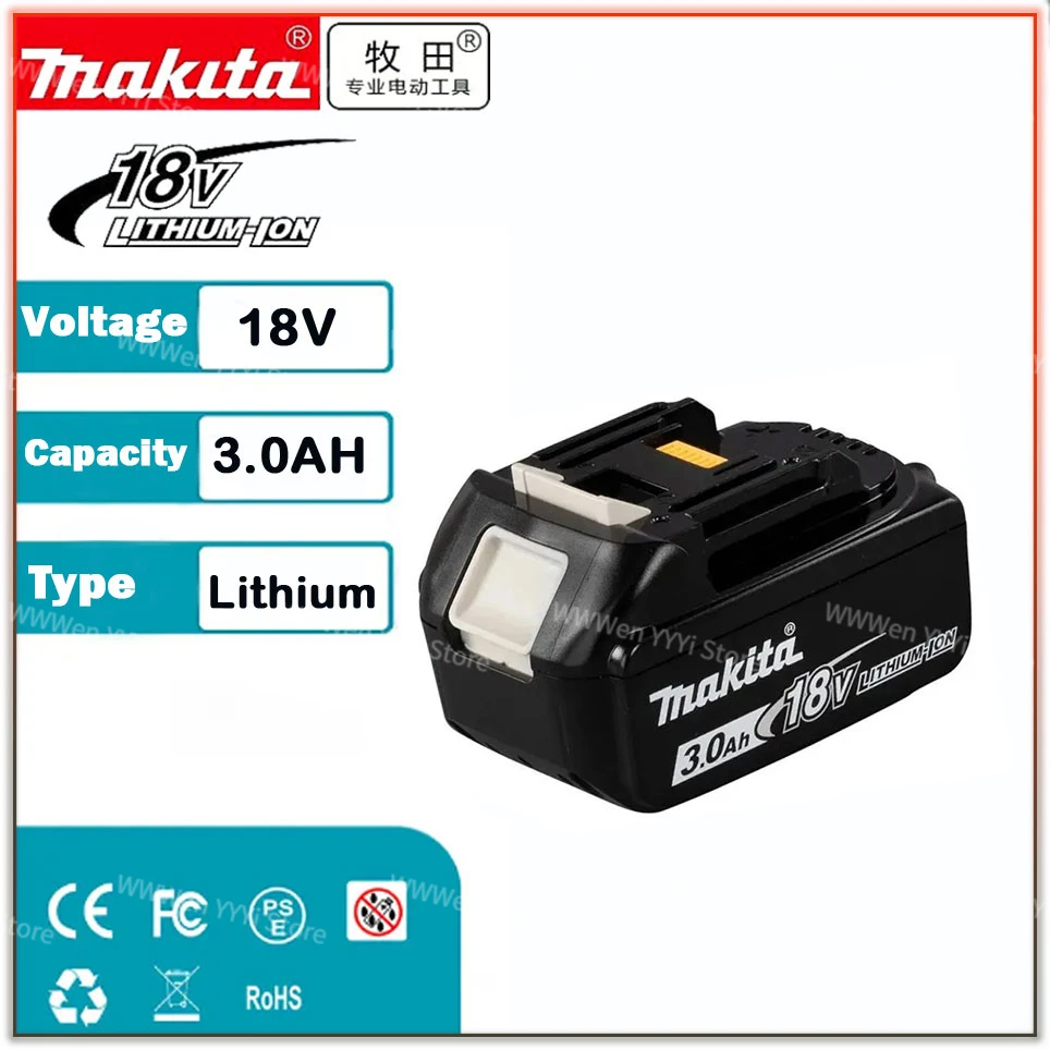 Makita-3-0Ah-18V-Original-Rechargeable-Li-Ion-Battery-For-BL1830-BL1815 ...