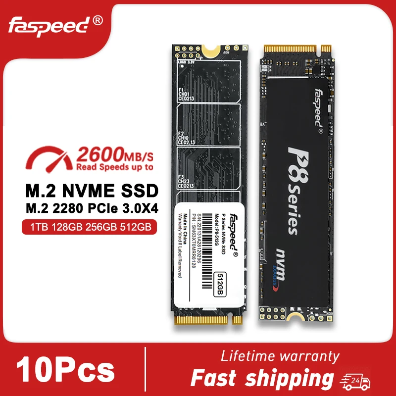 10Pcs-Faspeed-M2-NVME-SSD-256GB-128GB-512GB-1TB-Solid-State-Drive-M-2 ...