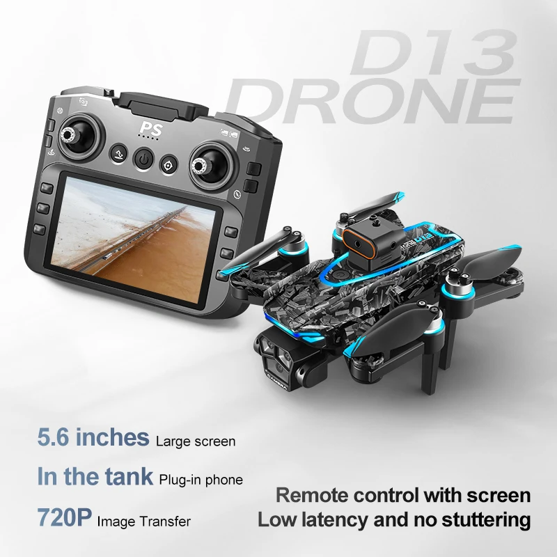 D13 5.6 inches Screen Drone with 90° Electric Adjustable 8K HD Camera ...