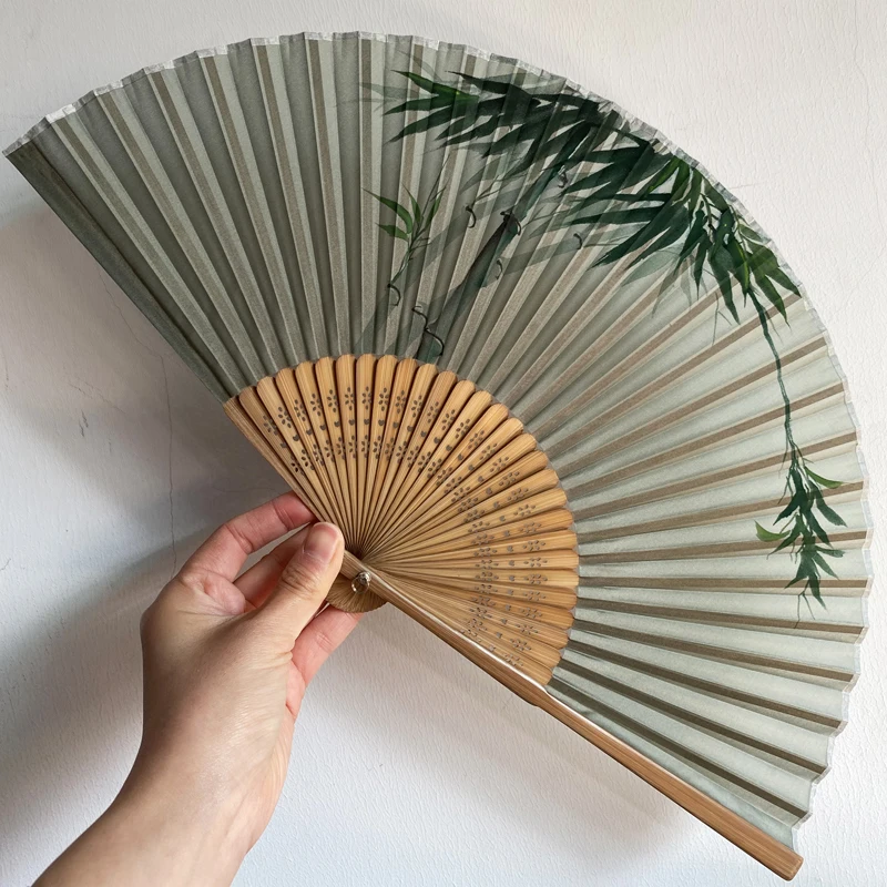 Original-fan-silk-hand-painted-national-style-bamboo-Chinese-painting-7 ...