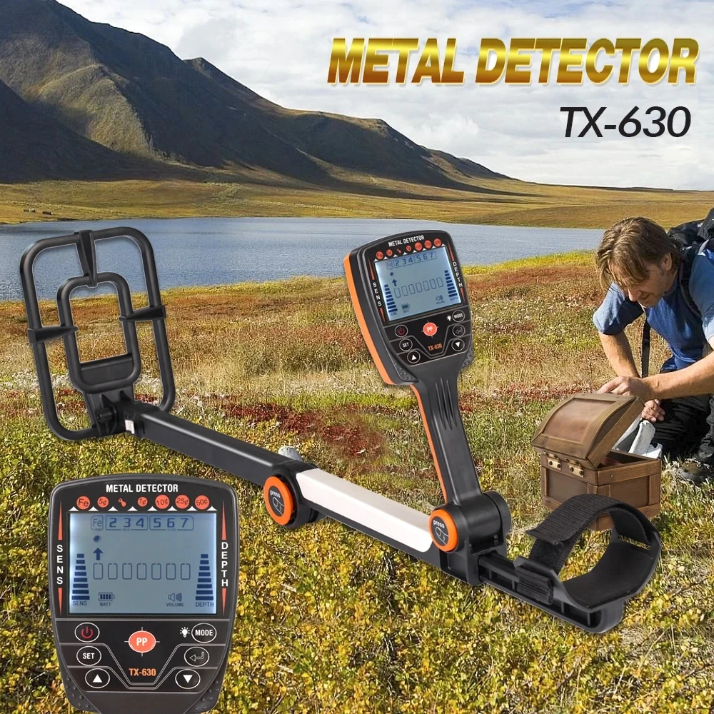 TX-630-Foldable-Metal-Detector-Waterproof-Adjustable-Folding-Metal ...