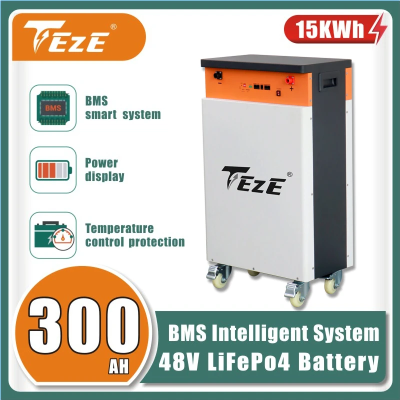 48v 300ah Lifepo4 15kwh 10kwh Hand-pushed Home Storage Battery Built-in ...