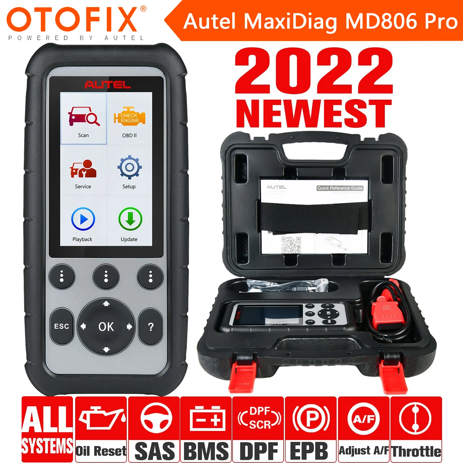 Autel Scanner MaxiDiag MD806Pro Full System Diagnostic Scan Tool With ...