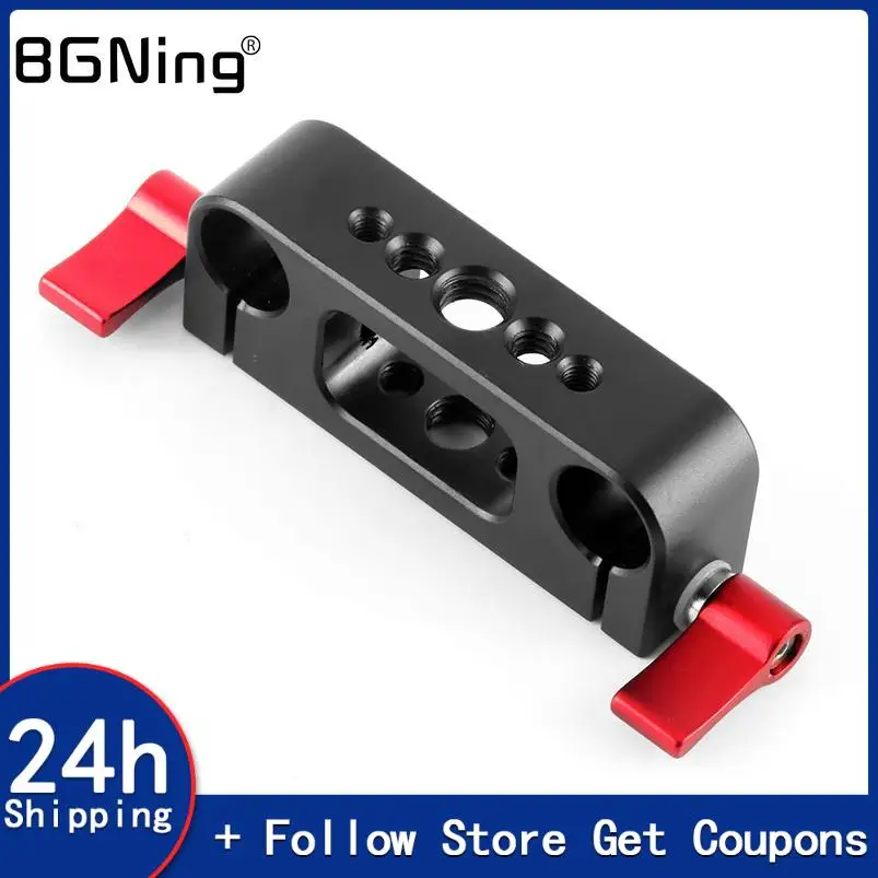 15mm Rod Rig Clamp Double Hole 1/4 3/8 Thread Telephoto Lens Holder ...