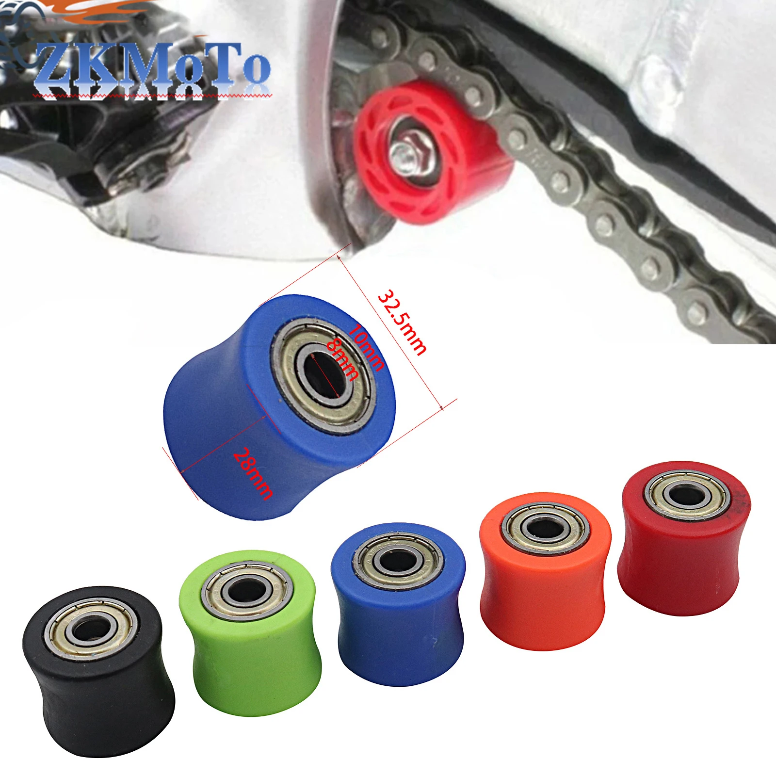 8mm-10mm-Drive-Chain-Roller-Pulley-Wheel-Slider-Tensioner-Wheel-Guide ...