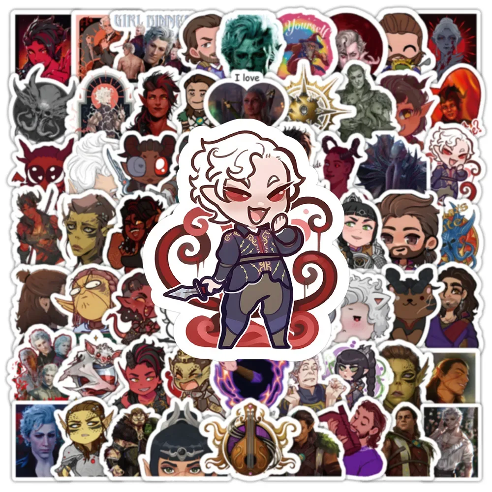 50/100Pcs Vintage Gothic Role Playing Game BG3 Stickers Waterproof ...