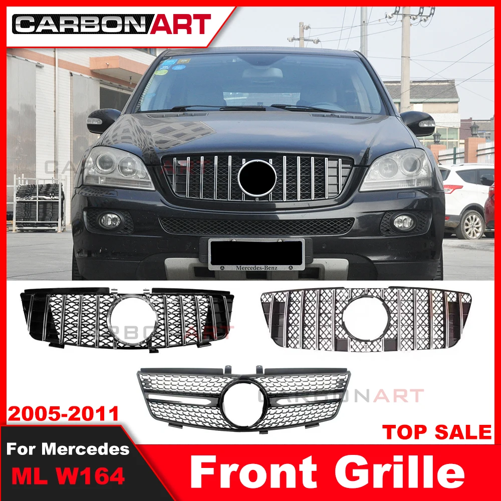 2005-2012 ML Front Bumper Grille W164 Grill Hood Mesh For merced W164 ...