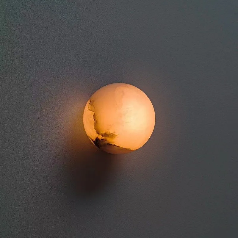 Real Marble Ball Wall Lamp G9 Bulb 12/15cm Indoor Parlor Bedroom Stairs ...