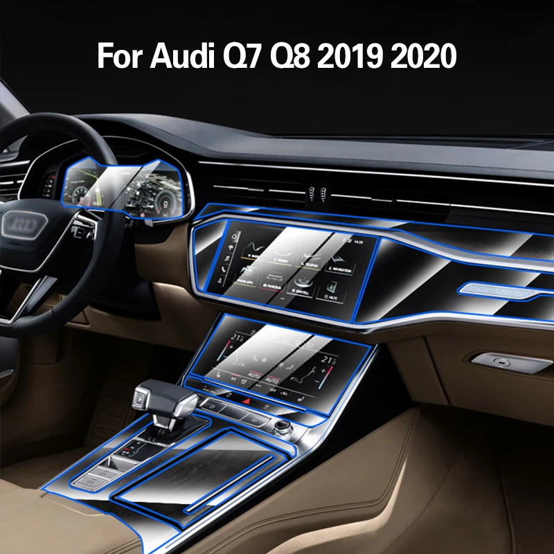 For-Audi-Q7-Q8-2019-2020-Car-Interior-Center-console-Transparent-TPU ...
