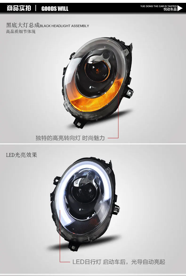 MINI COOPER Headlights 2014-2018 F54 F55 F56 LED Headlight DRL Hid Head ...