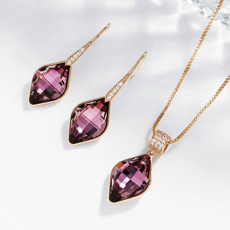 Trending Gold Color Jewelry Set For Girl Party Wedding Women Geometric ...