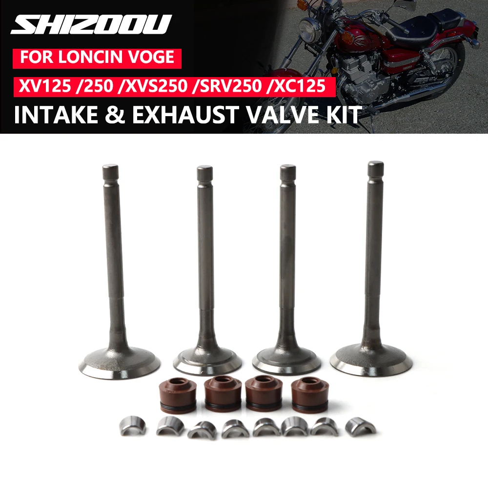 Motorcycle Intake Exhaust Valves Engine Part For YAMAHA XV125 xv250 xv ...