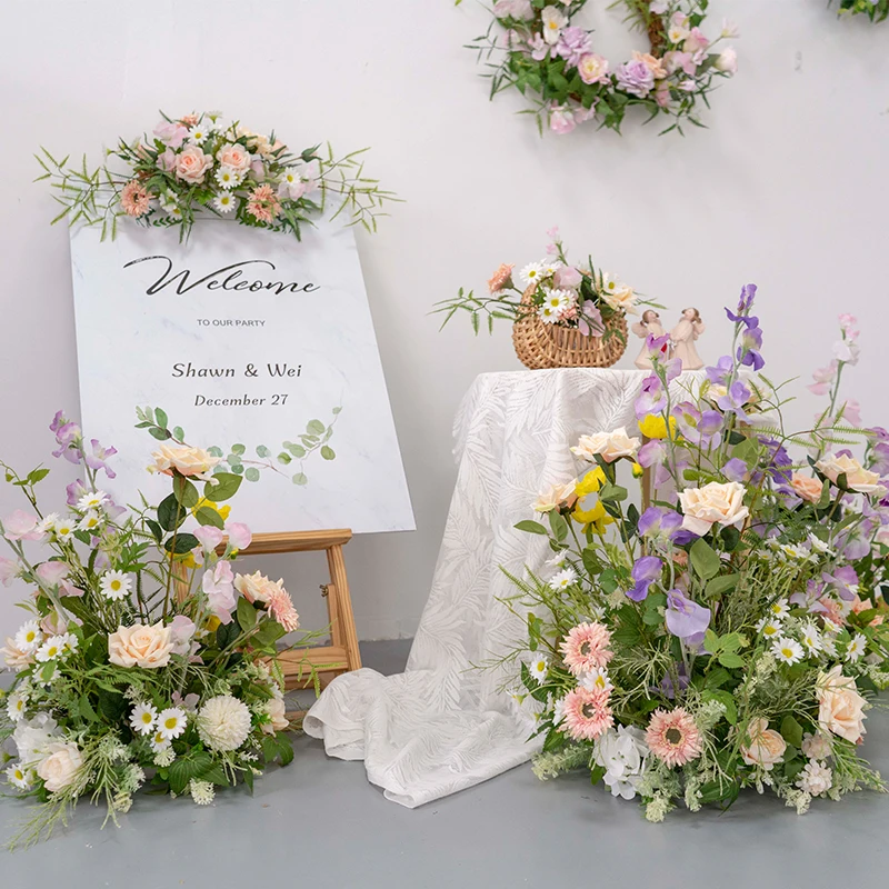 Rose-Artificial-Flower-Ball-Road-Lead-Floor-Floral-Arrangement-Wedding ...