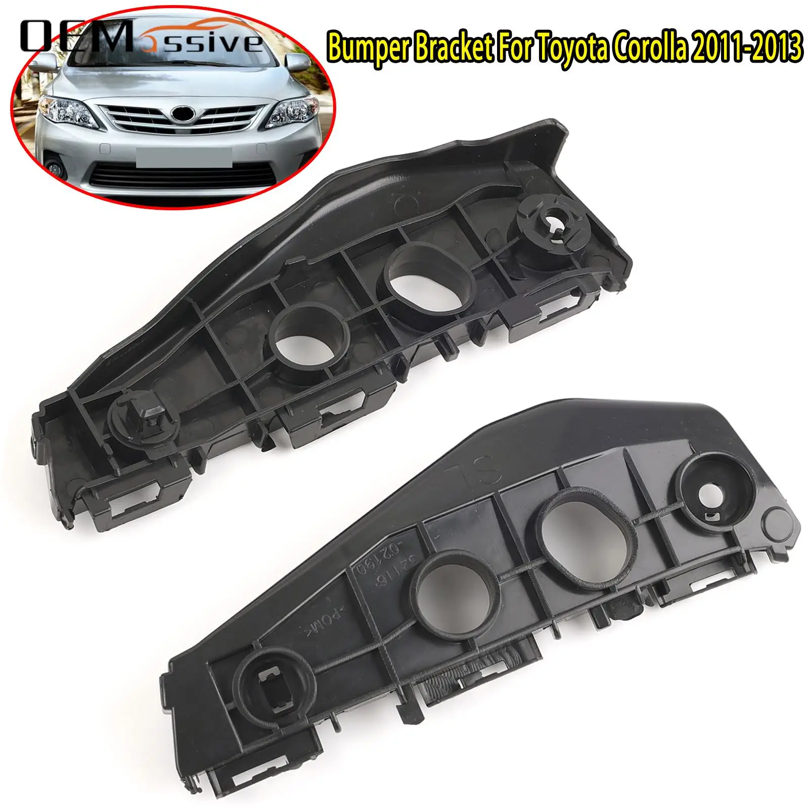 5211502170-5211602170-2X-Front-Bumper-Support-Bracket-Retainer-For ...