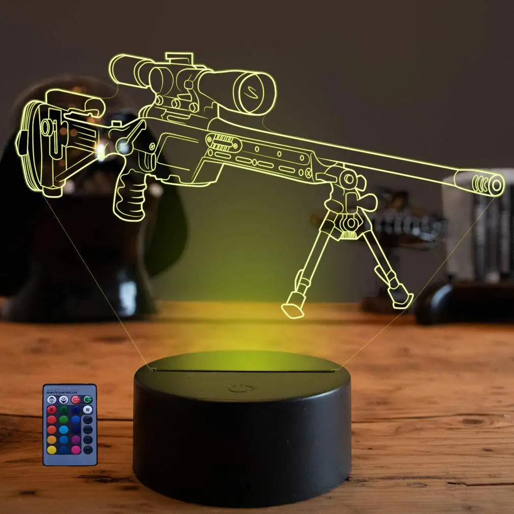 3D-Gun-Sniper-Rifle-Night-Light-Touch-Switch-Remote-Control-LED-Decor ...