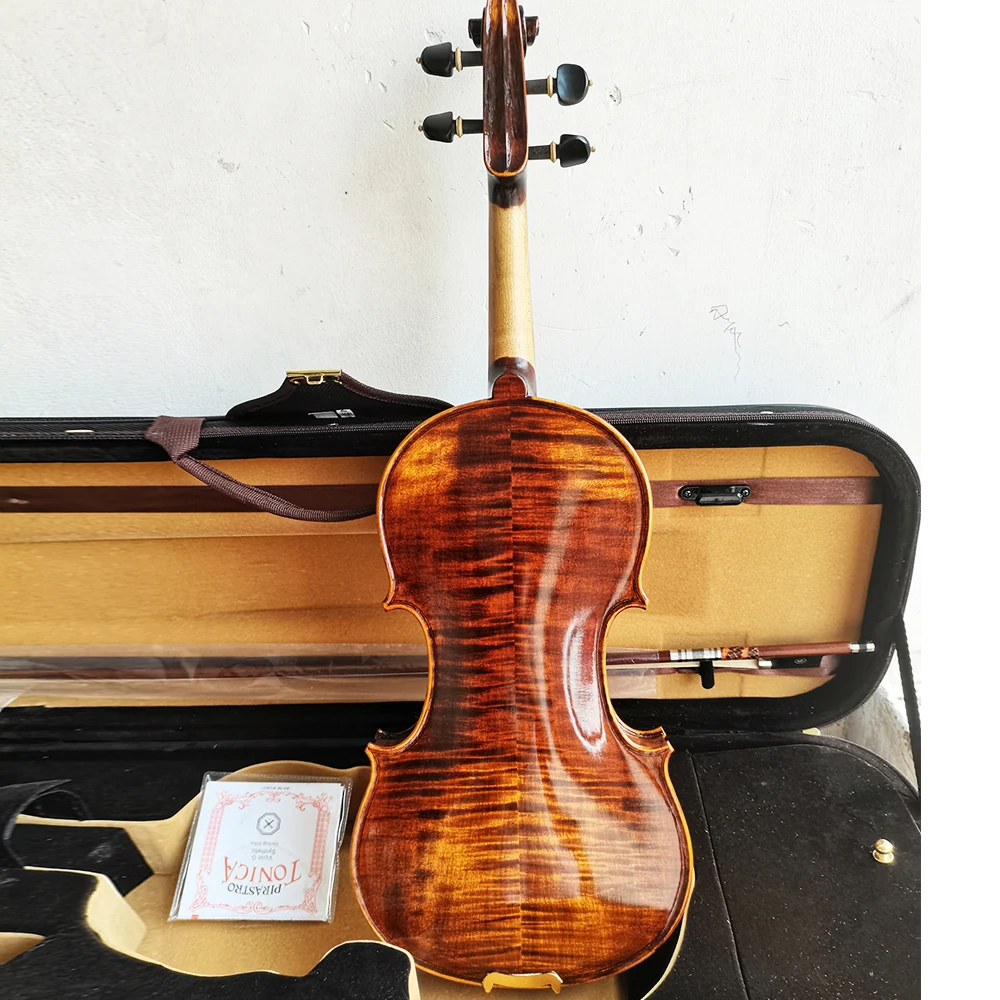 Natural-dense-flame-100-handmade-violin-4-4-Maple-back-panel-side-panel ...