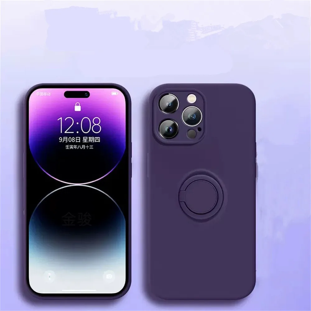 Caso roxo escuro para iphone 14 pro casos de proteção de silicone macio ...
