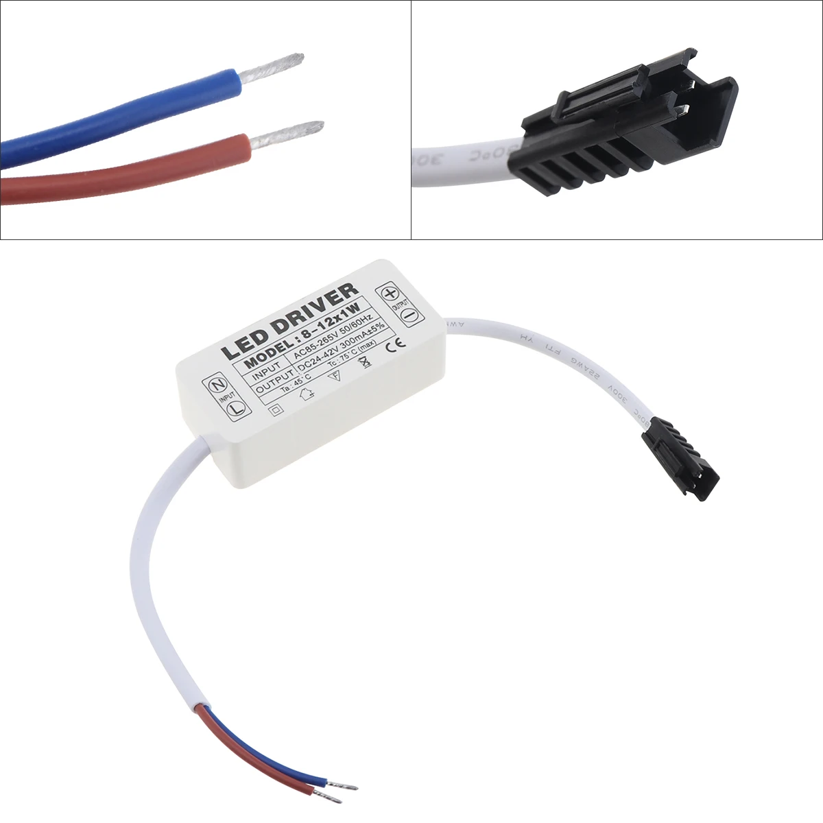 1-36W-LED-Driver-300mA-Power-Adapter-AC85-265V-LED-Lights-Transformer ...