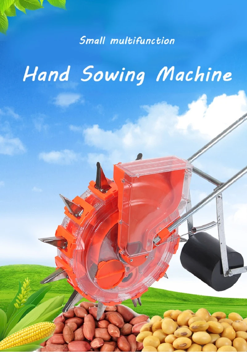 Hand Push Corn Bean Planter Manual Rice Seeder Peanut Planter Drum Seeder Small Multifunction ...
