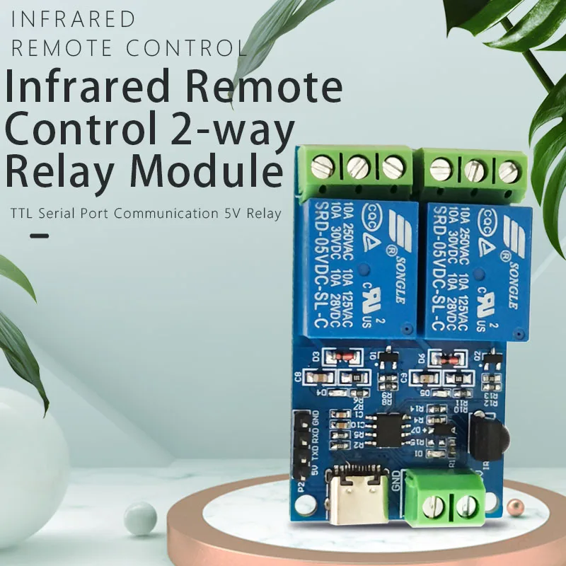 Infrared-Remote-Control-Wireless-dual-Channel-Relay-Module-Self-locking ...