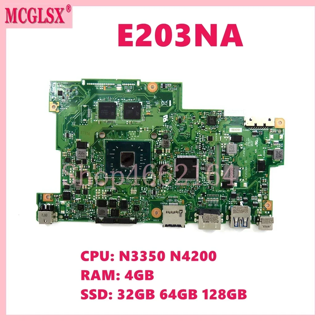E203NA N3350 N4200 CPU 4GB-RAM 64G/128G SSD Mainboard For ASUS E203N ...
