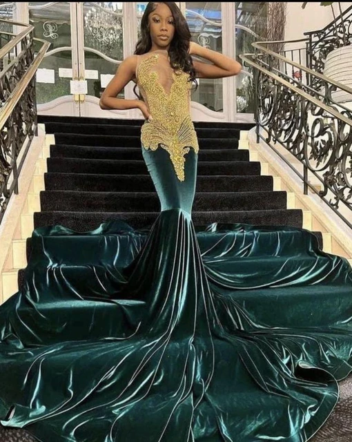 Gold Diamond Prom Dress