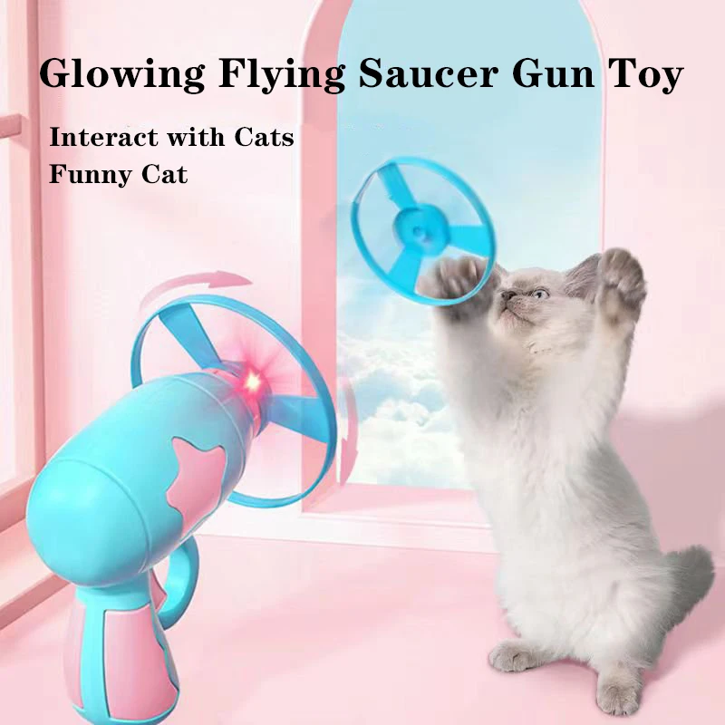 Brinquedo-interativo-do-gato-com-incandesc-ncia-Flying-Saucer-Gun ...
