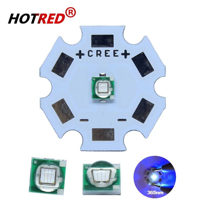 3535 고출력 LED UV 라이트 칩, 365nm 이미터 다이오드, 울트라 바이올렛 DIY, 8mm, 12mm, 14mm, 16mm, 20mm PCB, 3W, 1 개 ...