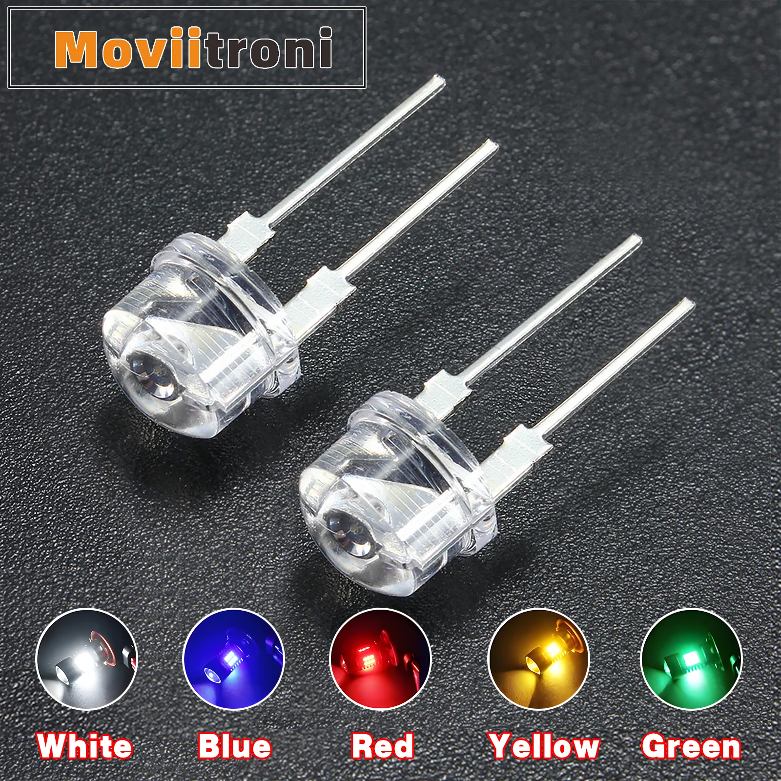 50pcs-F8-8mm-White-Blue-Green-Red-Yellow-LED-Clear-Super-Bright-Hat ...