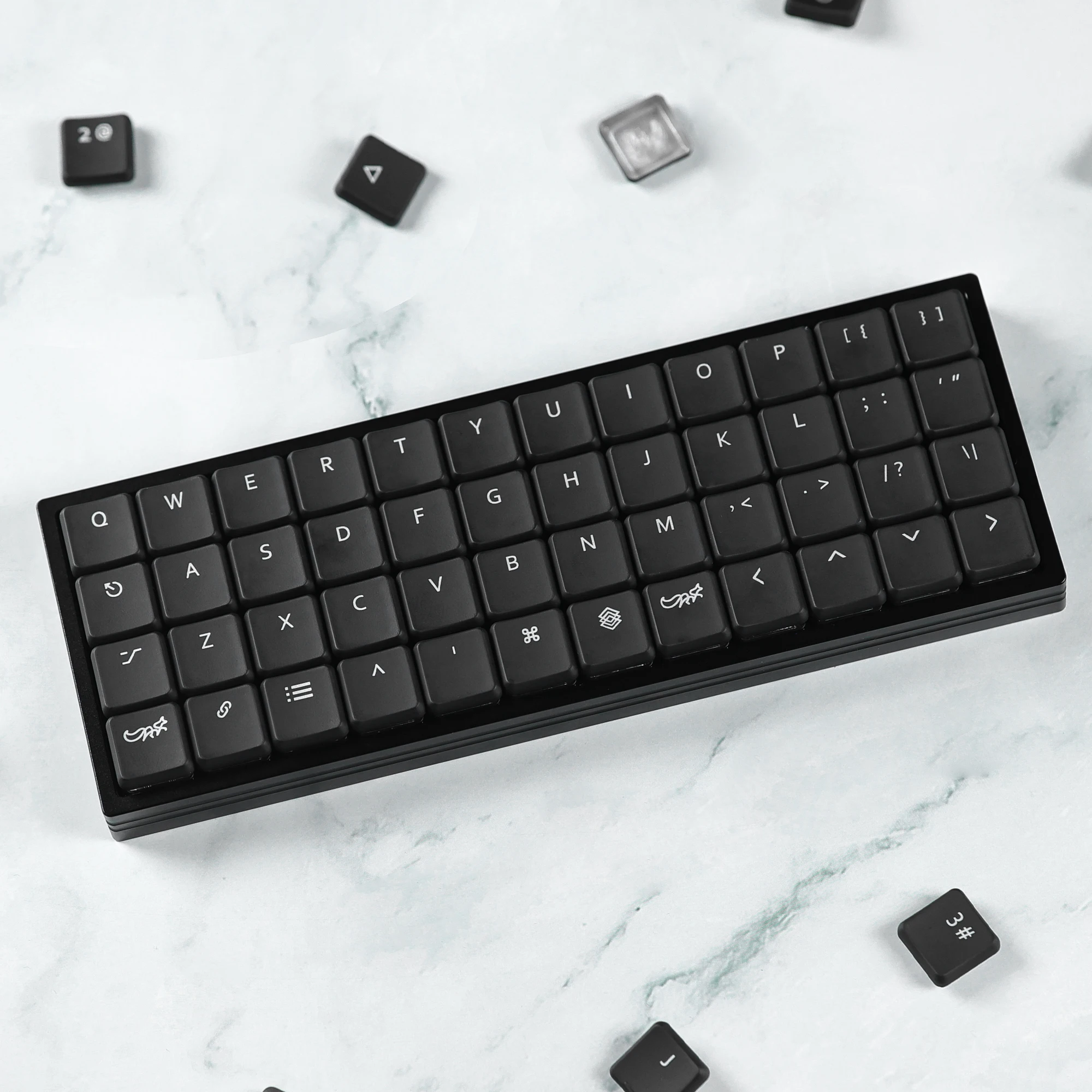 CFX Black Transparent Low Profile PBT Choc Keycaps RGB for Kailh 1350 ...