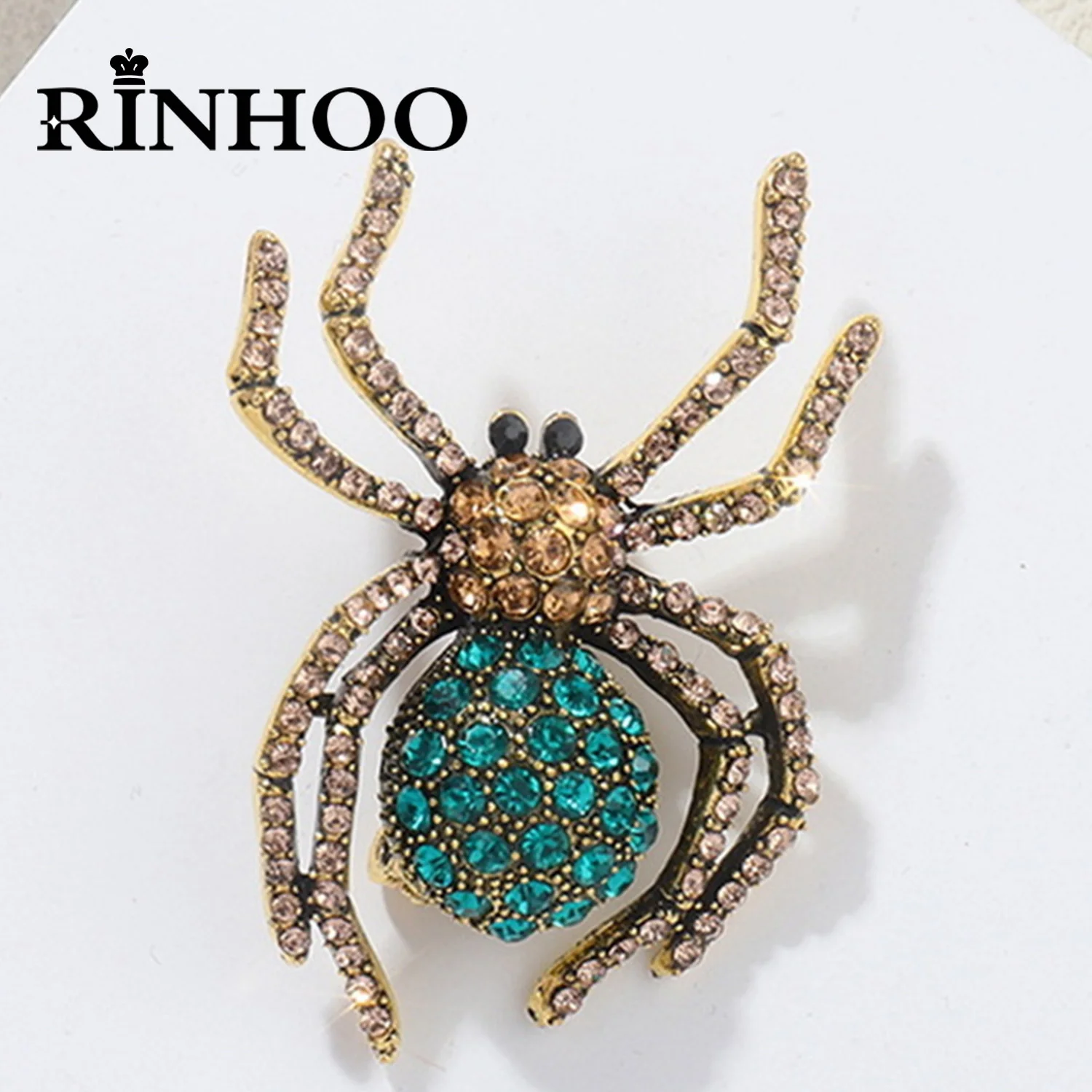 Rinhoo-Classic-Full-Rhinestone-Spider-Brooches-For-Women-Retro-Creative ...