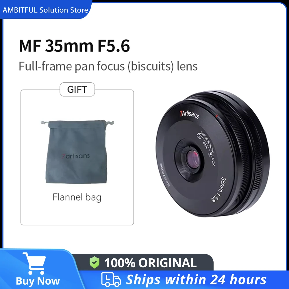 7artisans 35mm F5.6 Full Frame Manual Ultra-Thin Pancake Prime Lens for ...
