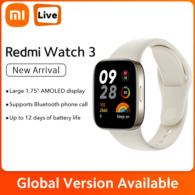 New-Xiaomi-Redmi-Watch-3-GPS-Smartwatch-1-75-AMOLED-Display-Blood ...