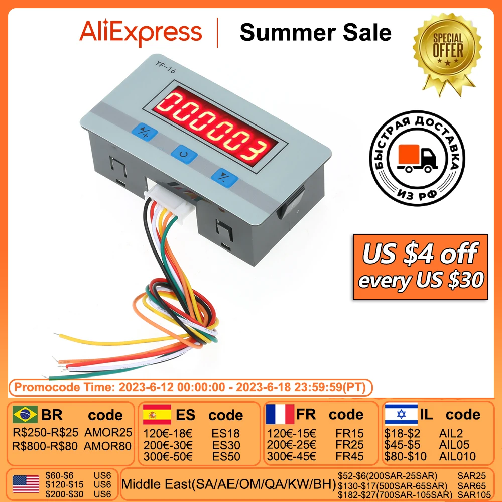 Mini módulo contador Digital LCD DC/AC5V ~ 24V, totalizador electrónico ...