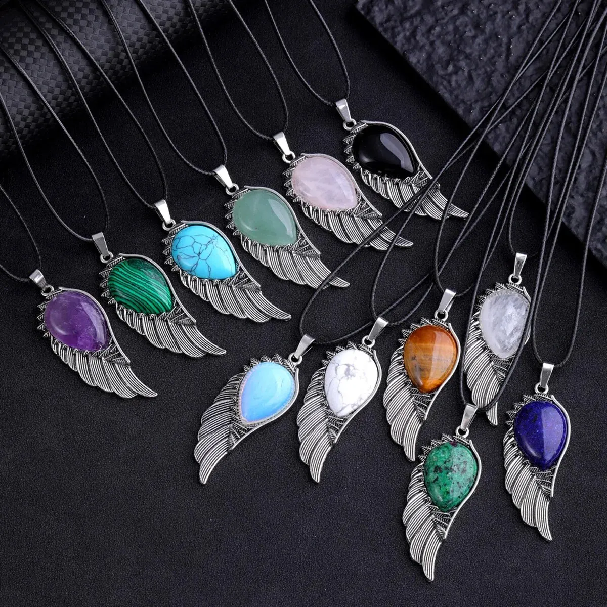 1Pc-Pendant-Angel-Wings-Crystal-Necklace-Retro-Single-Wing-Healing-Home ...