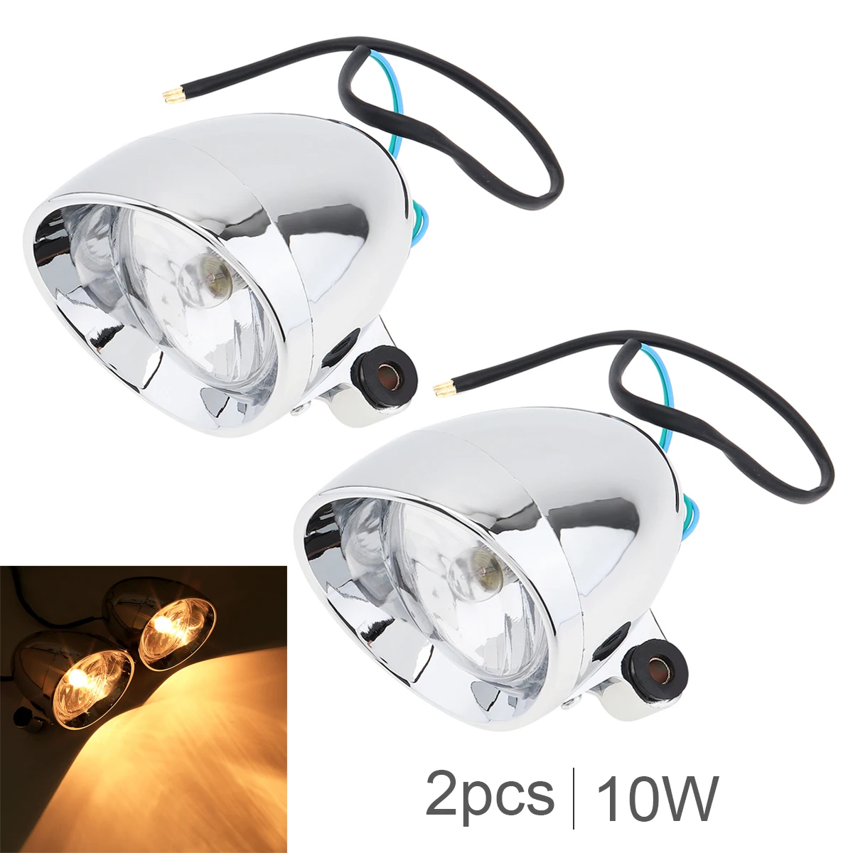 2pcs-10W-12V-Universal-Motorcycle-Headlight-LED-Retro-Bullet-Motorbike ...