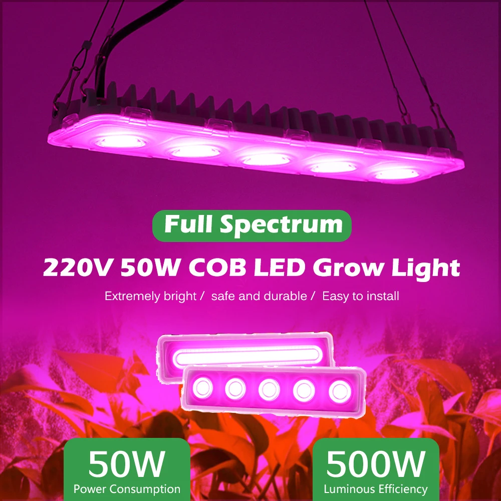50W-Full-Spectrum-LED-Grow-Light-Growing-Lamps-Waterproof-IP67-COB ...