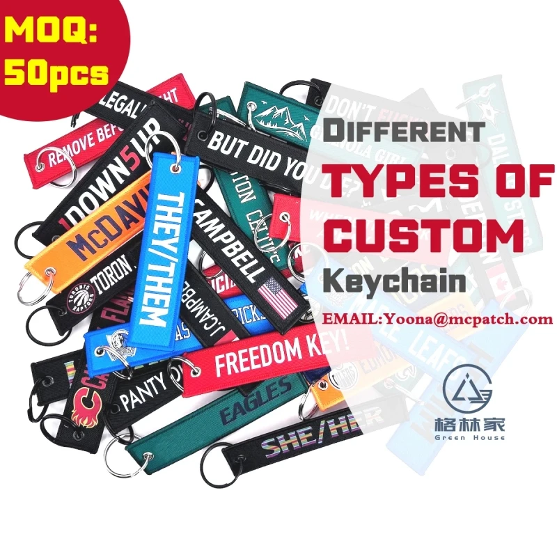 Custom-Embroidery-Keychains-Double-sided-Wholesale-50-PCS-Printed-Woven ...