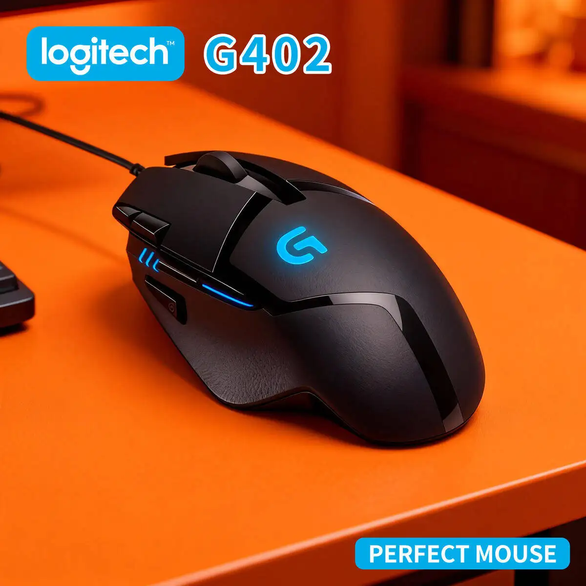 Logitech G402 Mouse, 4000 DPI Optical Sensor, 4 Programmable Memory ...