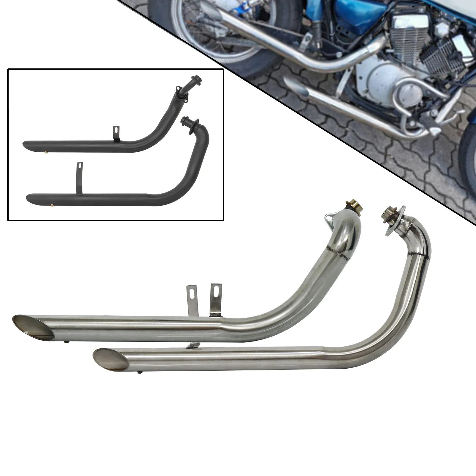 Motorcycle-Exhaust-Pipe-Muffler-Full-Exhaust-System-Pipe-Removable ...