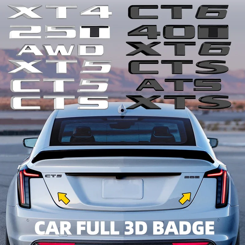 3D Car Rear Trunk Sticker Logo Letters Decals Badge For Cadillac CT4 ...