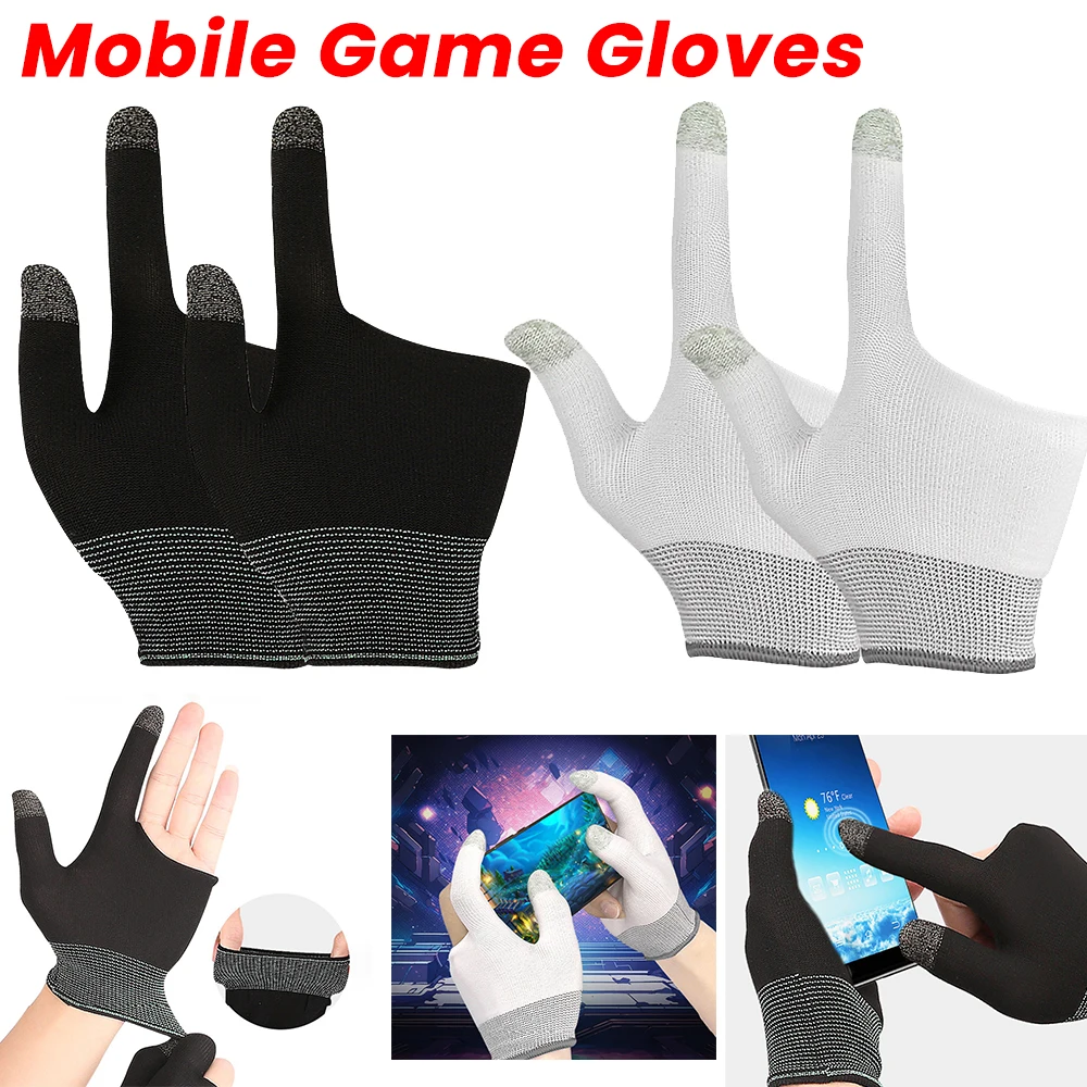 1 Pair Mobile Game Gloves Anti-Sweat Anti-Sweat Two-Finger Touch Finger ...