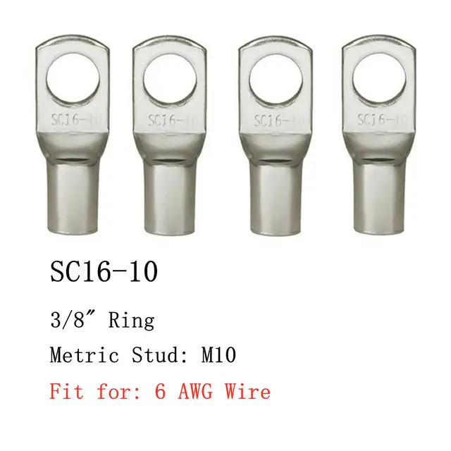 10/25/50/100pcs Copper Lug Ring Wire Connectors Bare Cable Electric ...