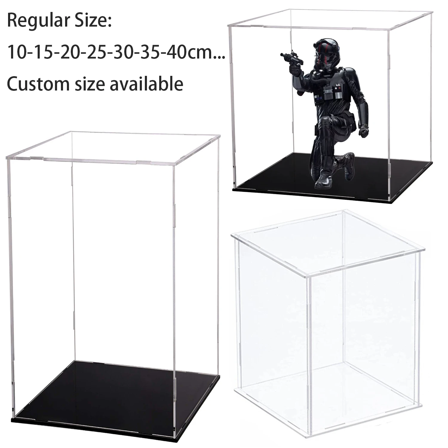 10-40cm-Acrylic-Display-Case-Assemble-Display-Storage-Box-for ...