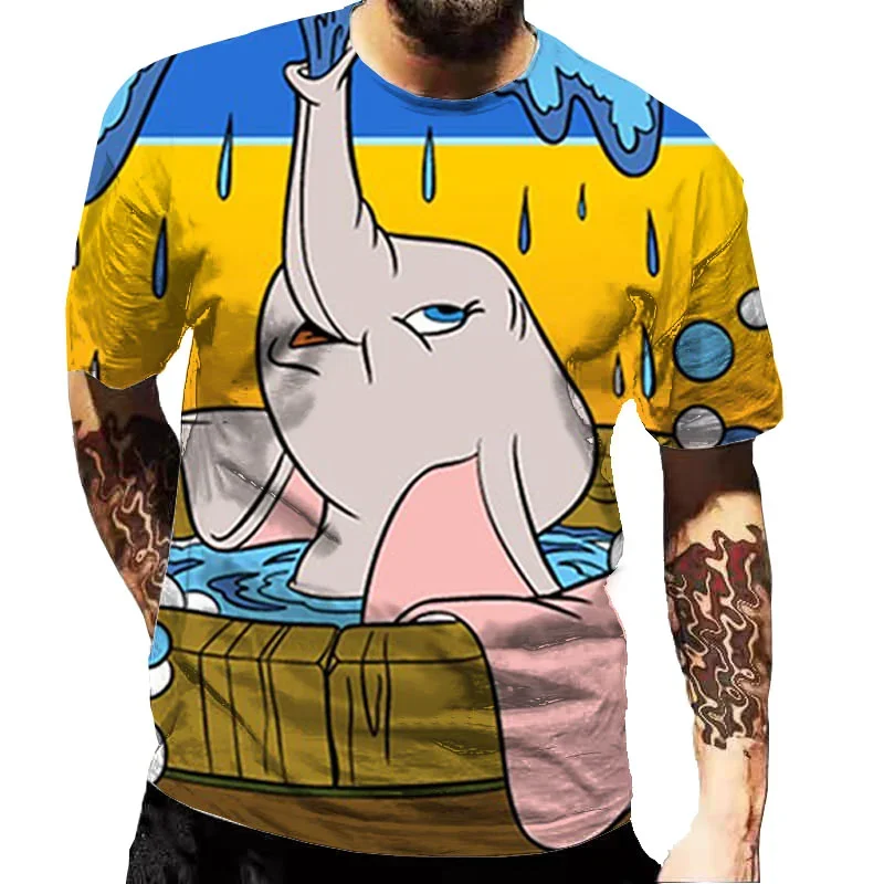 2024-Summer-Classic-Disney-Cartoon-Dumbo-3D-Print-T-shirts-Men-Female ...