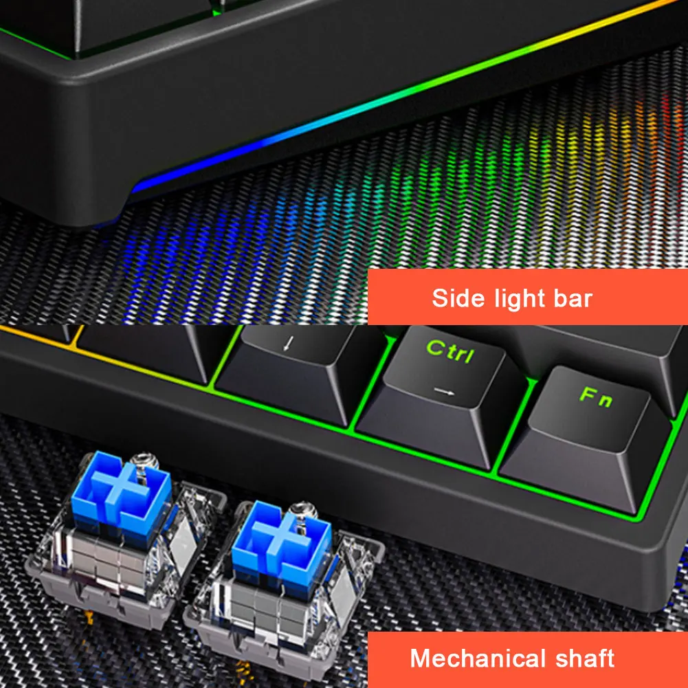 Mechanical Keyboard Desktop PC Typec 61 Keys Gaming Wired Durable ...