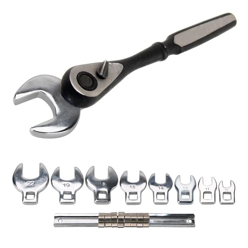 O40-3-8-Inch-Interchangeable-Head-Spanner-Ratchet-Wrench-Drive-Crowfoot ...