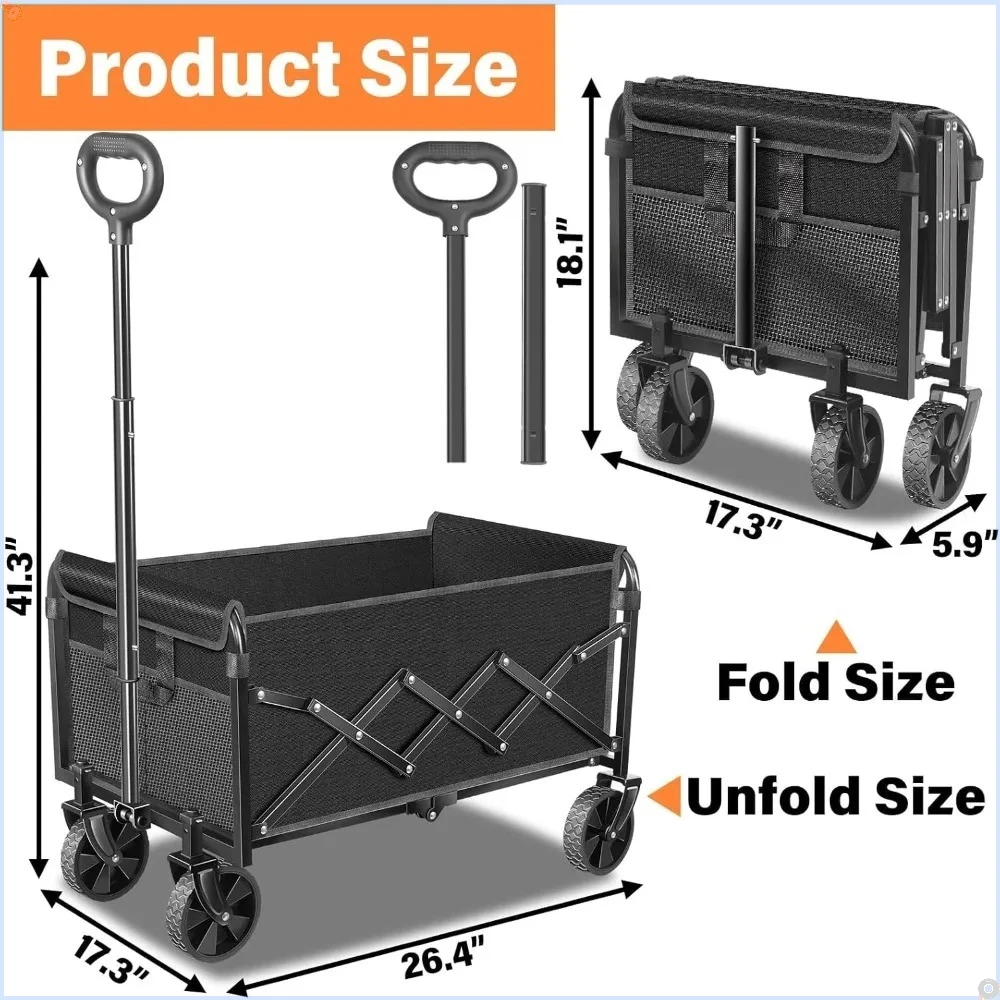 Foldable trolley, wheeled foldable trolley - beach trolley, suitable ...