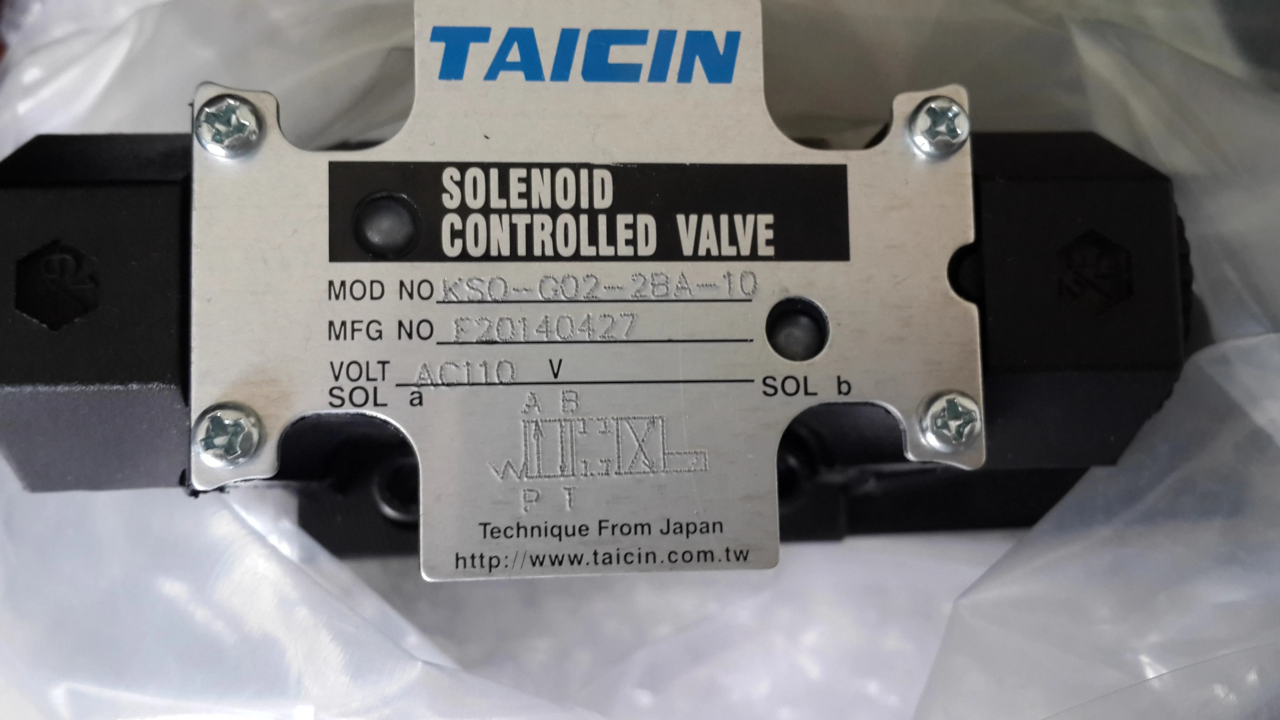 TAICIN-SOLENOID-CONTROLLED-VALVE-KSO-G02-2CA-10-T-KSO-G02-2BA-10-TS-G02 ...